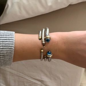 David Yurman | Jewelry | David Yurman Cable Bracelet With Blue Stone ...